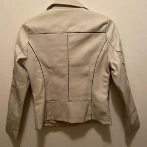 Jackets & Coats | Cream Vegan Leather Jacket | Poshmark